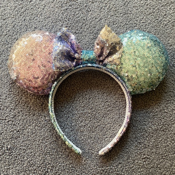 Disney | Accessories | Disney Pastel Rainbow Sequence Mickey Mouse Ears ...